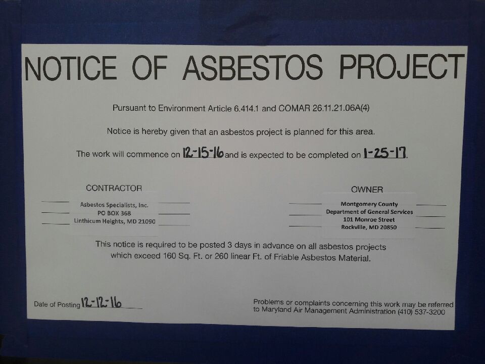 Asbestos Project Begins This Week at Montgomery County Council Office ...