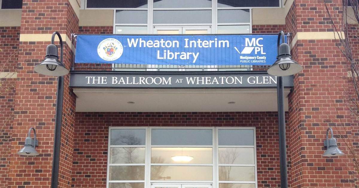Facebook Wheaton Interim Library entrance | Montgomery Community Media